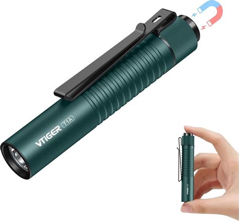 Vtiger T1a Mini Pocket Edc Flashlight 1300 Lumen Aa Rechargeable Led