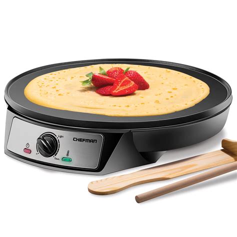 Chefman Electric Crepe Maker And Griddle Precise Temperature Control Skillet For Perfect Brunch