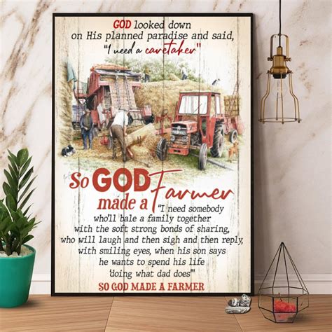 Farm So God Made A Farmer Paper Poster No Frame Matte Wall Art Decor 16