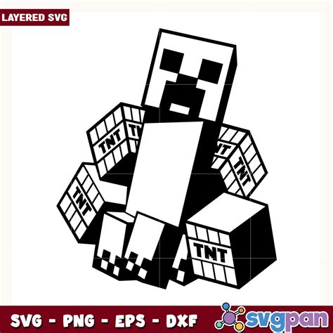 Creeper With Tnt Design Svg Minecraft Game Svg Funny Creeper Svg Svgpan