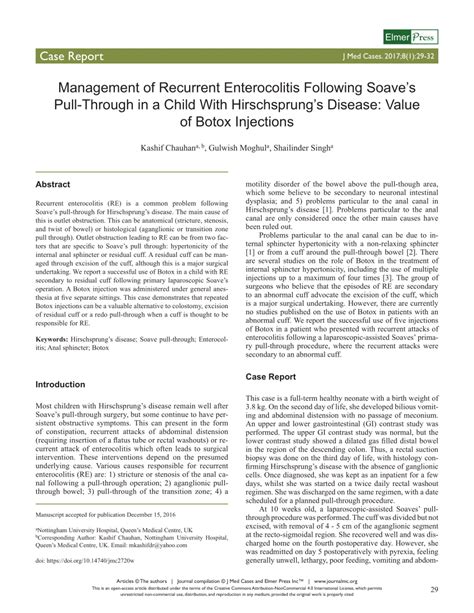 Pdf Management Of Recurrent Enterocolitis Following Soaves Pull