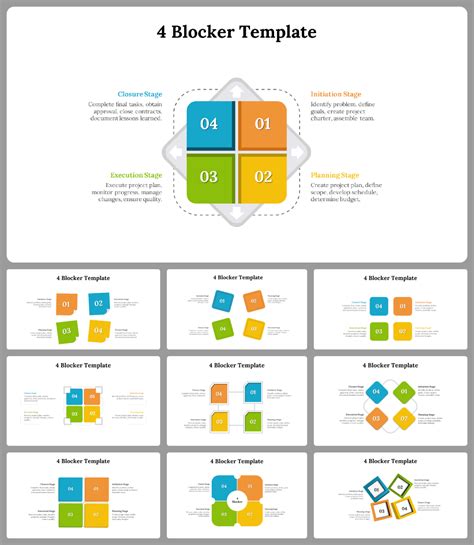 4 Blocker Powerpoint Template Four Blocker Template Download