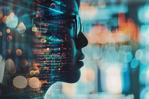 double exposure image of finance and technology with quantum cryptography concept concept