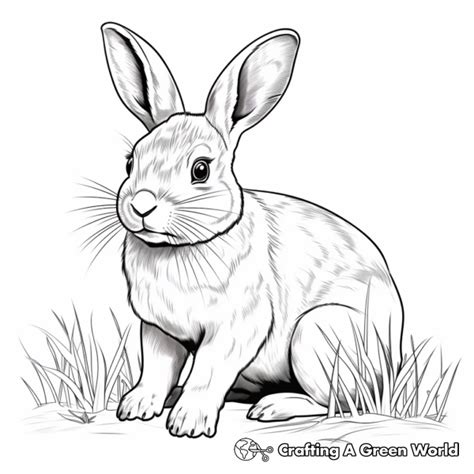 Bunny Coloring Page Realistic