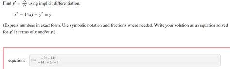 Solved Consider The Implicit Function And Its Graph