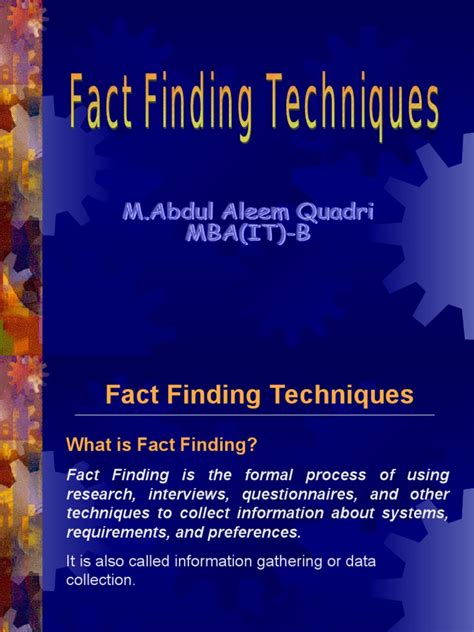 Fact Finding Techniques Pdf Intelligence Analysis Computing