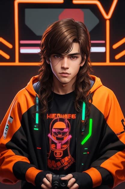 Premium Photo Gamer Boy 3d Rendering With Colors And Neons In Her