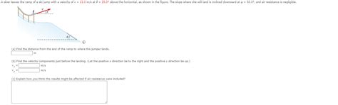 Solved A Find The Distance From The End Of The Ramp To Chegg