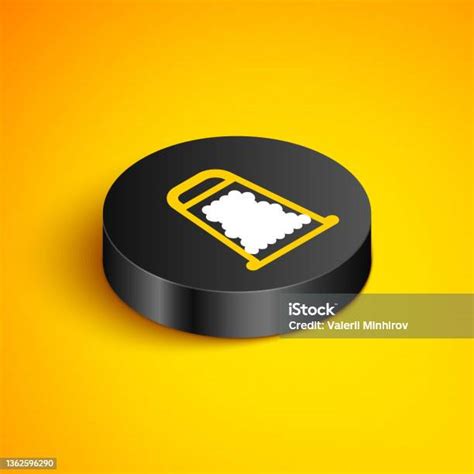 노란색 배경에 격리된 등색 선 그라프 아이콘입니다 부엌 기호 조리 기구 칼 붙이 기호 검은 색 원 버튼 벡터 3차원 형태에 대한 스톡 벡터 아트 및 기타 이미지 Istock