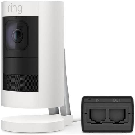 Ring Stick Up Cam Elite With Poe Adapter Indooroutdoor Security Camera White