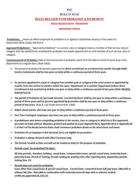 Notes Probation And Increment Pdf