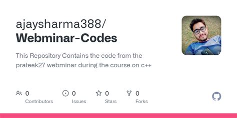 Github Ajaysharma388webminar Codes This Repository Contains The Code From The Prateek27