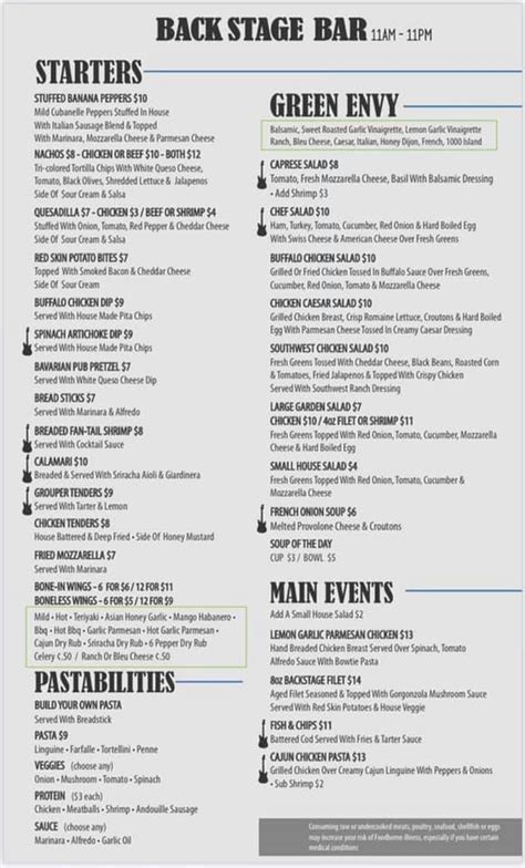 Introducing Our New Menu Backstage Bar Cleveland Facebook