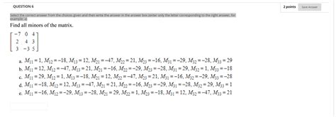 Solved Question 7 2 Points Save Answer Select The Correct