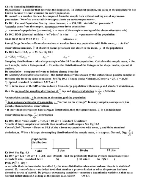 Ch 10 Sampling Distributions