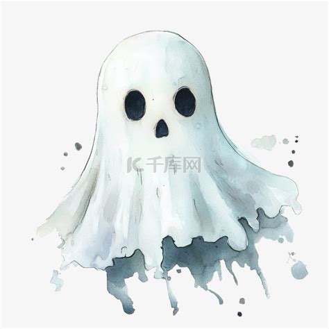 可爱的水彩鬼图素材图片免费下载 千库网