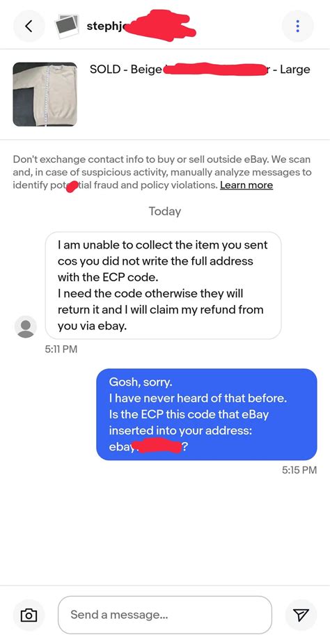 Ebay Ecp In Shipping Address R Scams