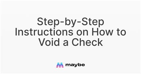 Step By Step Instructions On How To Void A Check Maybe Finance