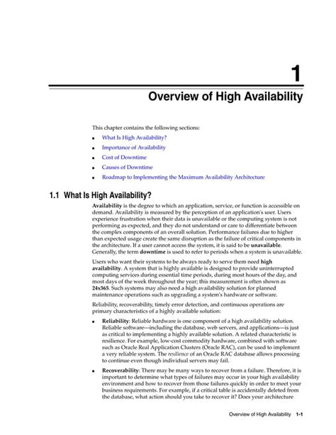 high availability overview oracle database 12c pdf