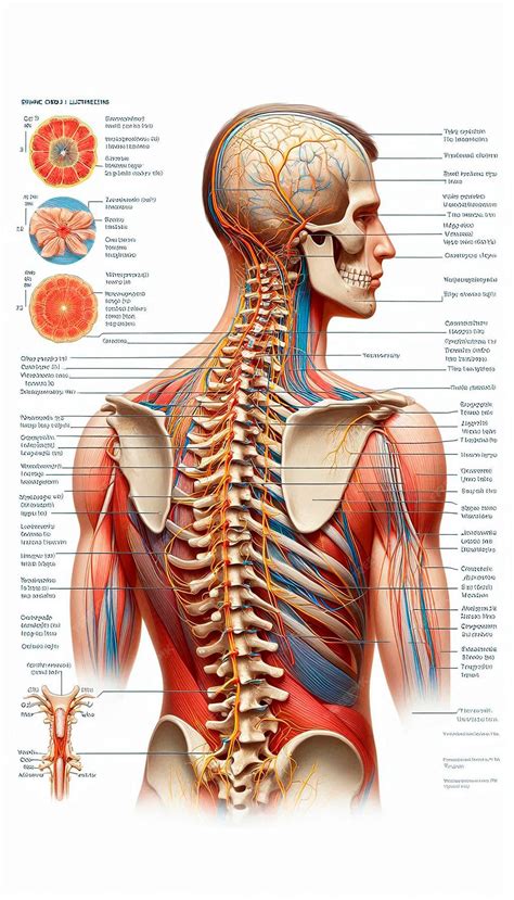 A Poster Showing The Back Of A Human Body With The Bones Labeled