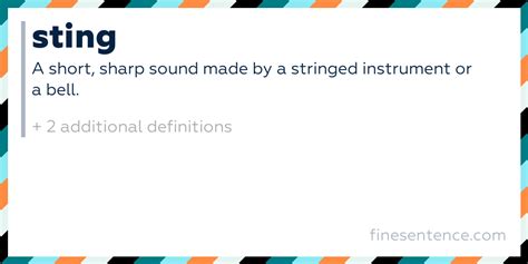 Sting Definition Meaning And Examples In English