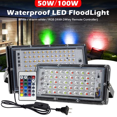 Led Flood Light 50w 100w Rgb Spotlight Bright Ip65 Waterproof Outdoor