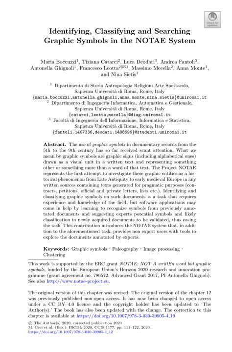 Pdf Identifying Classifying And Searching Graphic Symbols In The Notae System