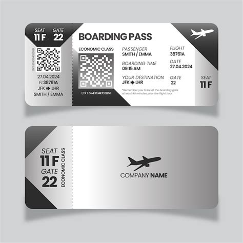 Free Vector Gradient Boarding Pass Template