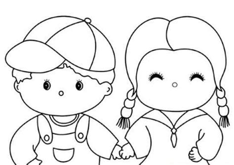 简笔画女孩男孩图片 简笔画女孩男孩图片可爱 画趣文库（我爱生活）