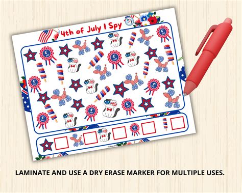 4th Of July I Spycounting Activitylook And Findsummer Preschool