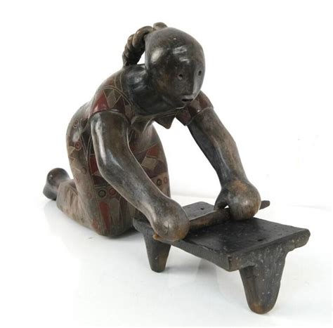 Max Kerlow Max Kerlow Mexican Woman Grinding Corn 3pc Mutualart
