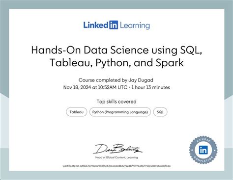 Jay Dugad On Linkedin Datascience Sql Tableau Python Spark