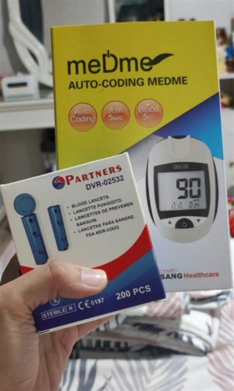 Medme Auto Coding Glucometer Health And Nutrition Medical Supplies And Tools On Carousell