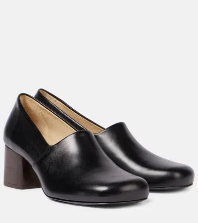 Lemaire Anatomic Pump 55 Leather Loafer Pumps In Bk999 Black Modesens