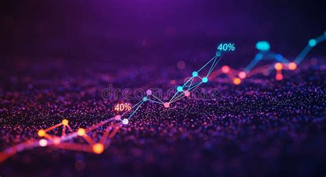 Colorful Data Visualization Features A 3d Line Graph With Connected Nodes Set Stock