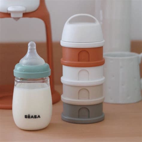 Formula And Snacks Container 4 Compartments Terracotta White