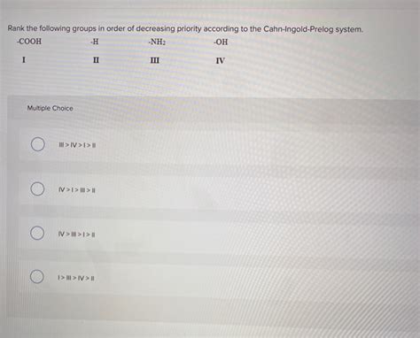 Solved Rank The Following Groups In Order Of Decreasing