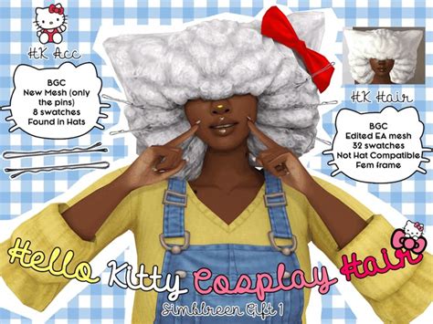 Search Simblreen T 1 Hello Kitty Cosplay Hair Obana Uh Huh Sims