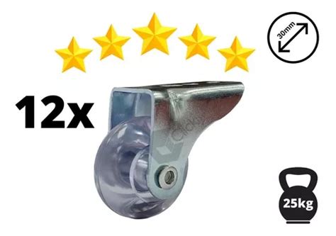 Kit 12 Rodas Rodinhas Fixas Silicone S Freio Peso 25kg Cada Mercadolivre
