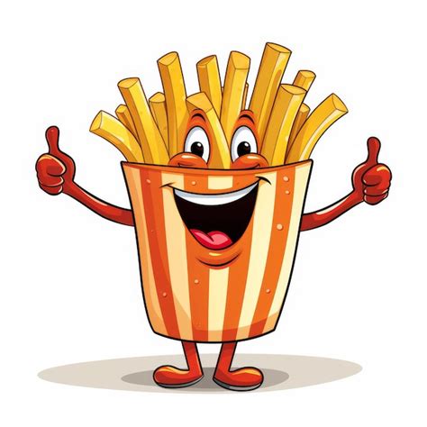 Frieten Met Armen Benen Cartoon Stijl Ai Gegenereerd Premium Foto