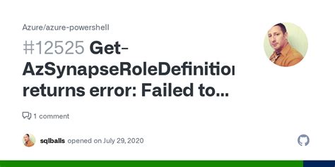 get azsynapseroledefinition returns error failed to acquire token