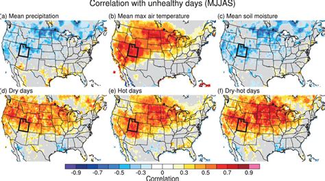Correlation Maps Of The Summertime Unhealthy Days For Wasatch Front