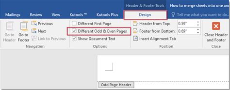 How To Insert Different Headers In Even And Odd Pages In Word