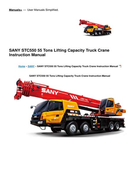 Stc550 55 Tons Lifting Capacity Truck Crane Manual Pdf Crane