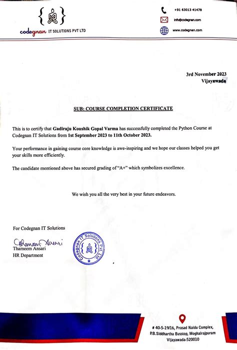 Previously I Completed My Python Course 🙌🏻 Gadiraju Koushik Gopal Varma