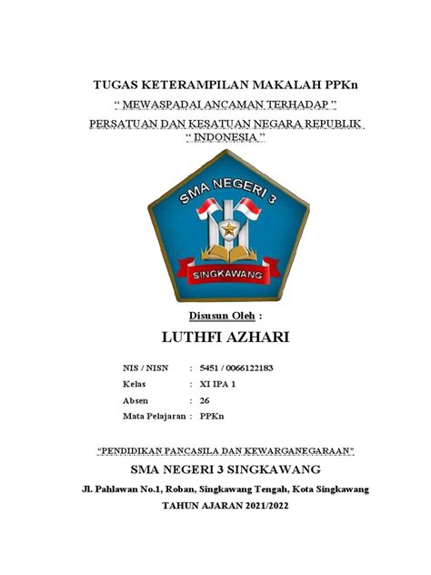 Luthfi Azhari Xi Ipa 1 Tugas Keterampilan Portofolio Ppkn Pdf
