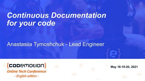 Continuous Documentation For Your Code Speaker Deck