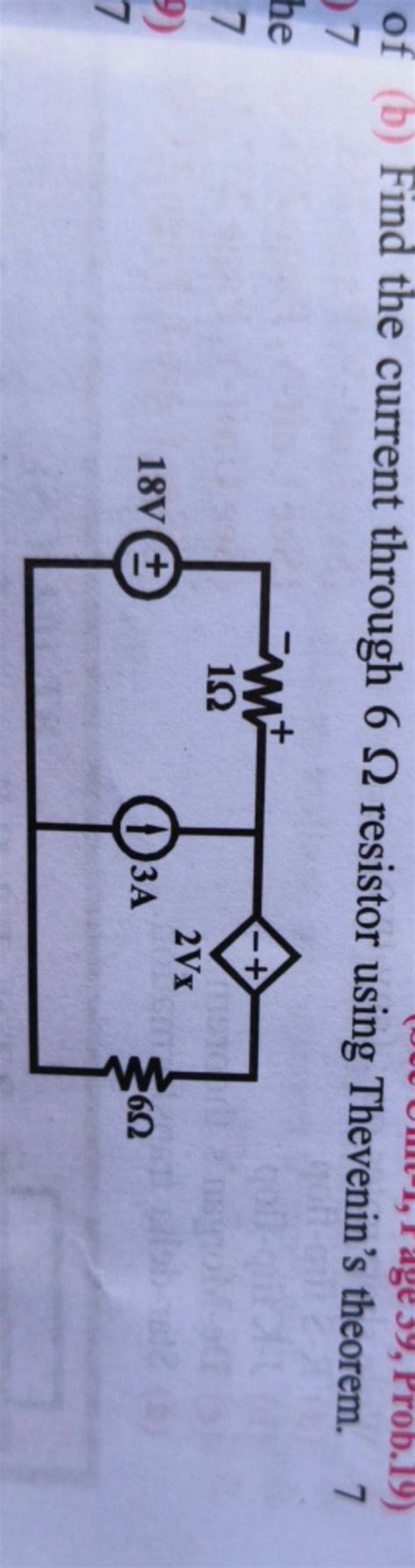B Find The Current Through 6Ω Resistor Using Thevenins Theorem 7