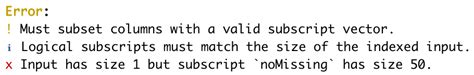 R Error Must Subset Columns With A Valid Subscript Vector Stack