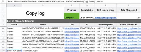 Copy Stops And Log Marked As Complete After Encountering An Error Issue Ericyd Gdrive